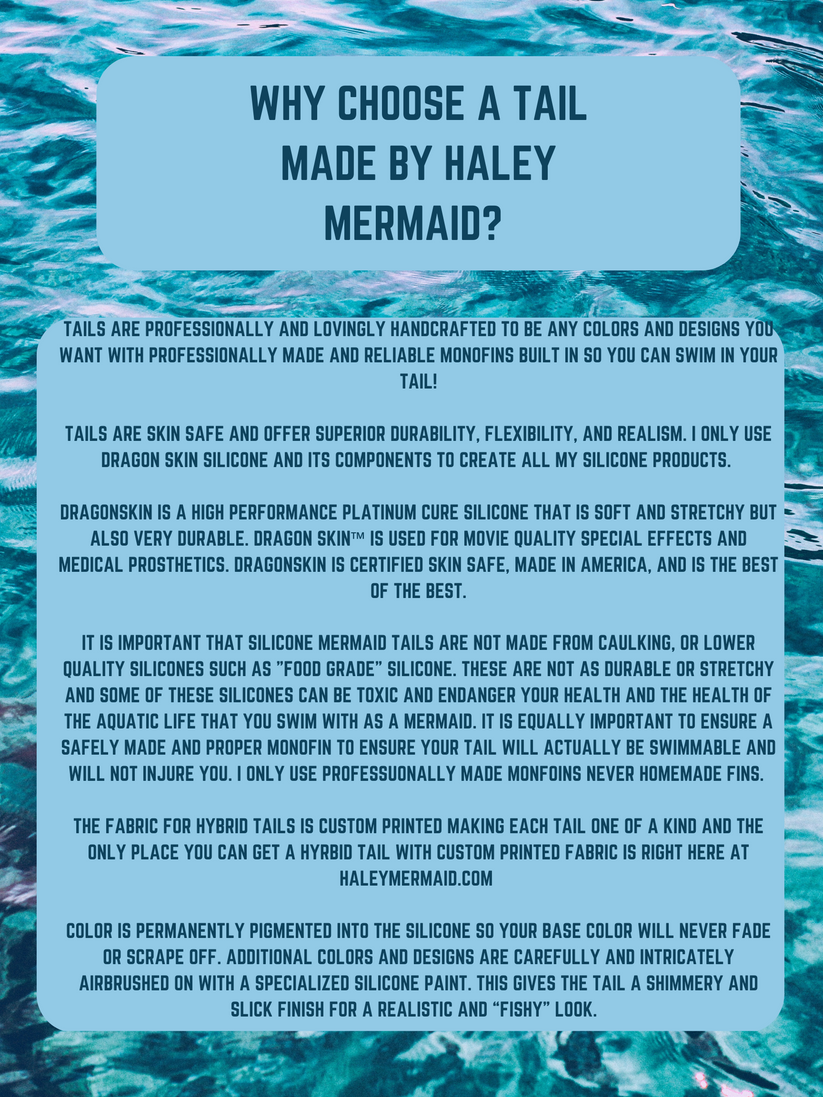 Hybrid Mermaid Tail Custom Made – Haley Mermaid LLC